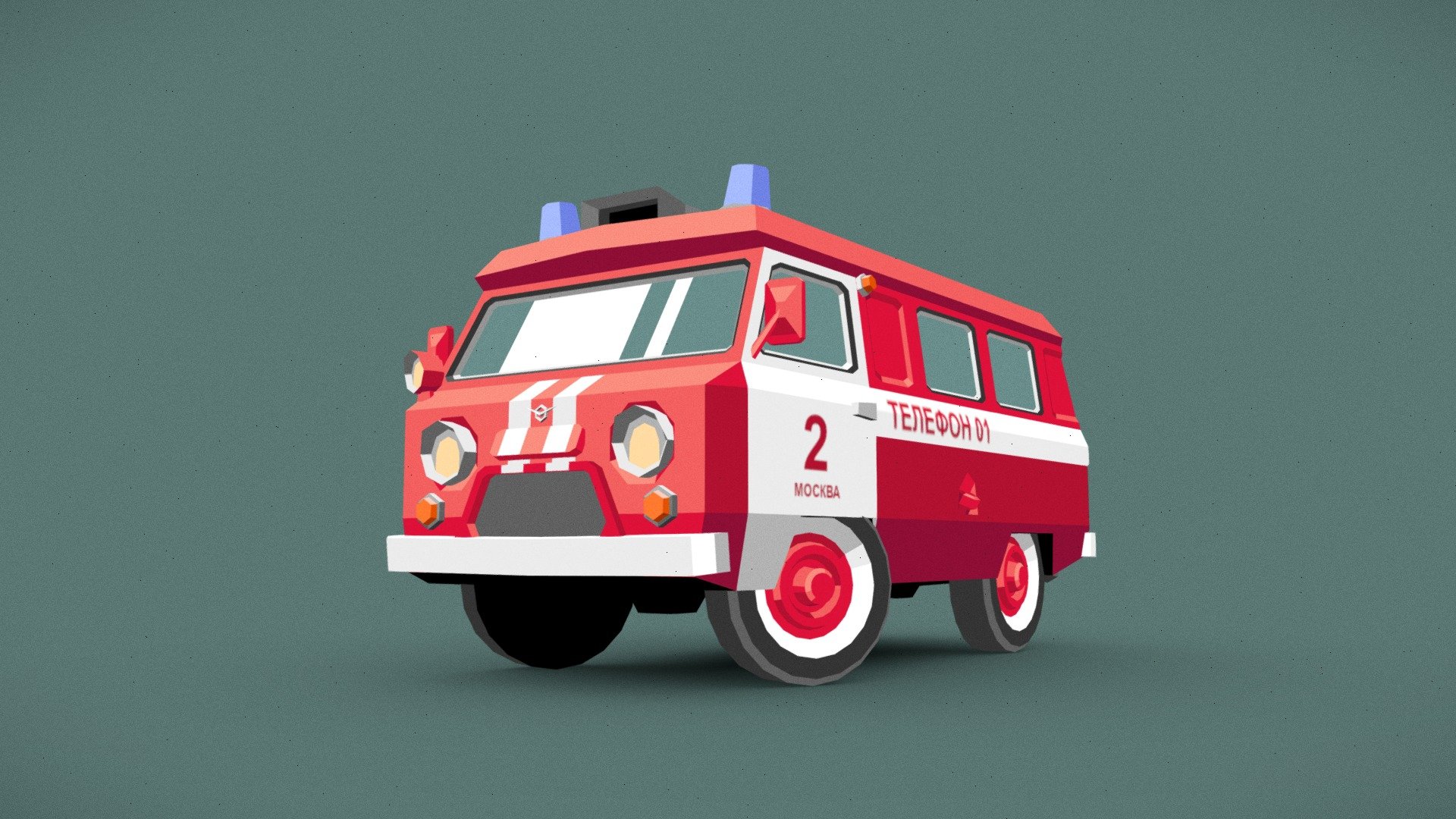 Classic Fire Fighters Van from 1960s - Buy Royalty Free 3D model by ...