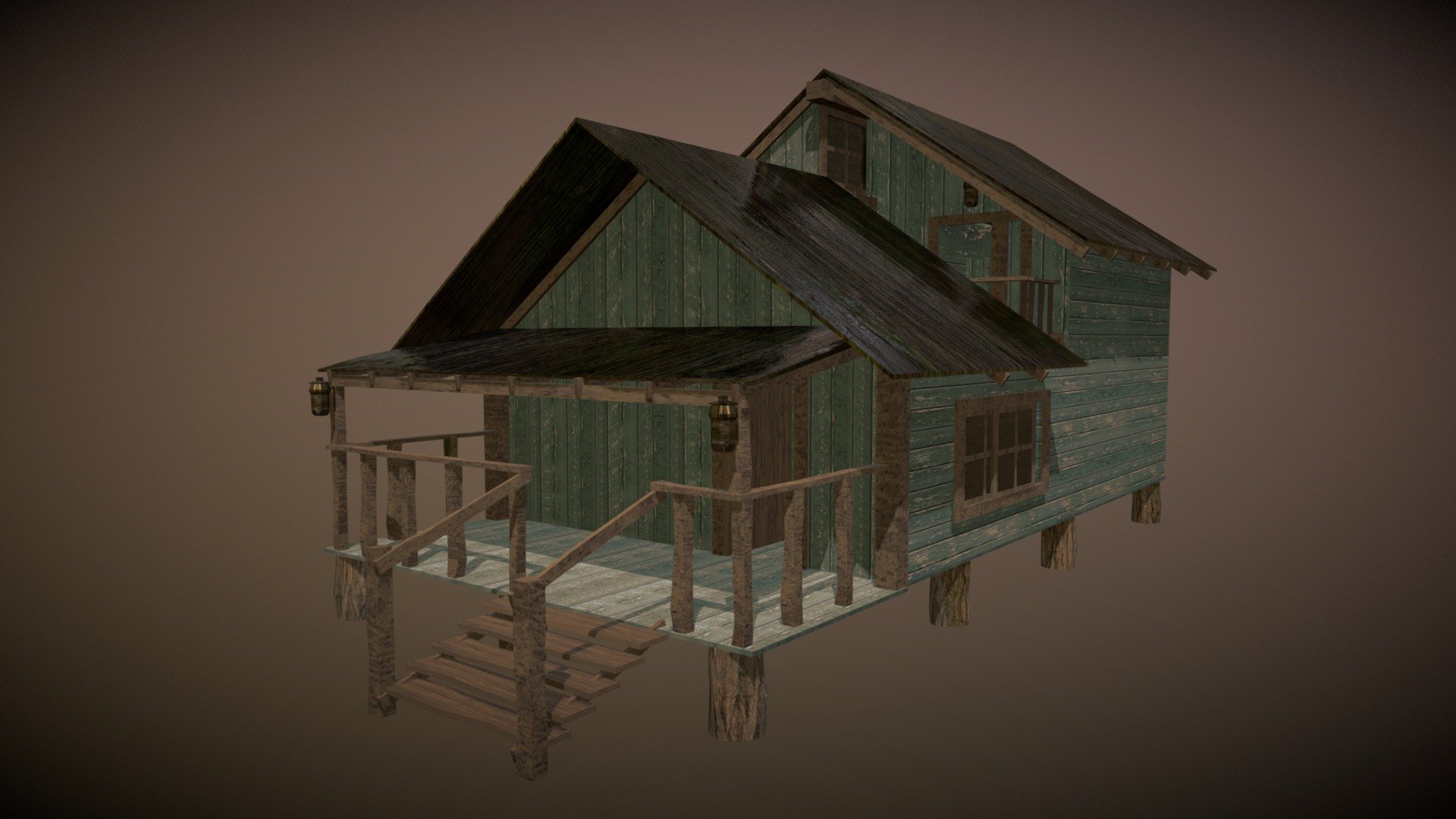 Old Cabin/Cottage Low Poly - 3D model by kevynrdz [8f6e200] - Sketchfab