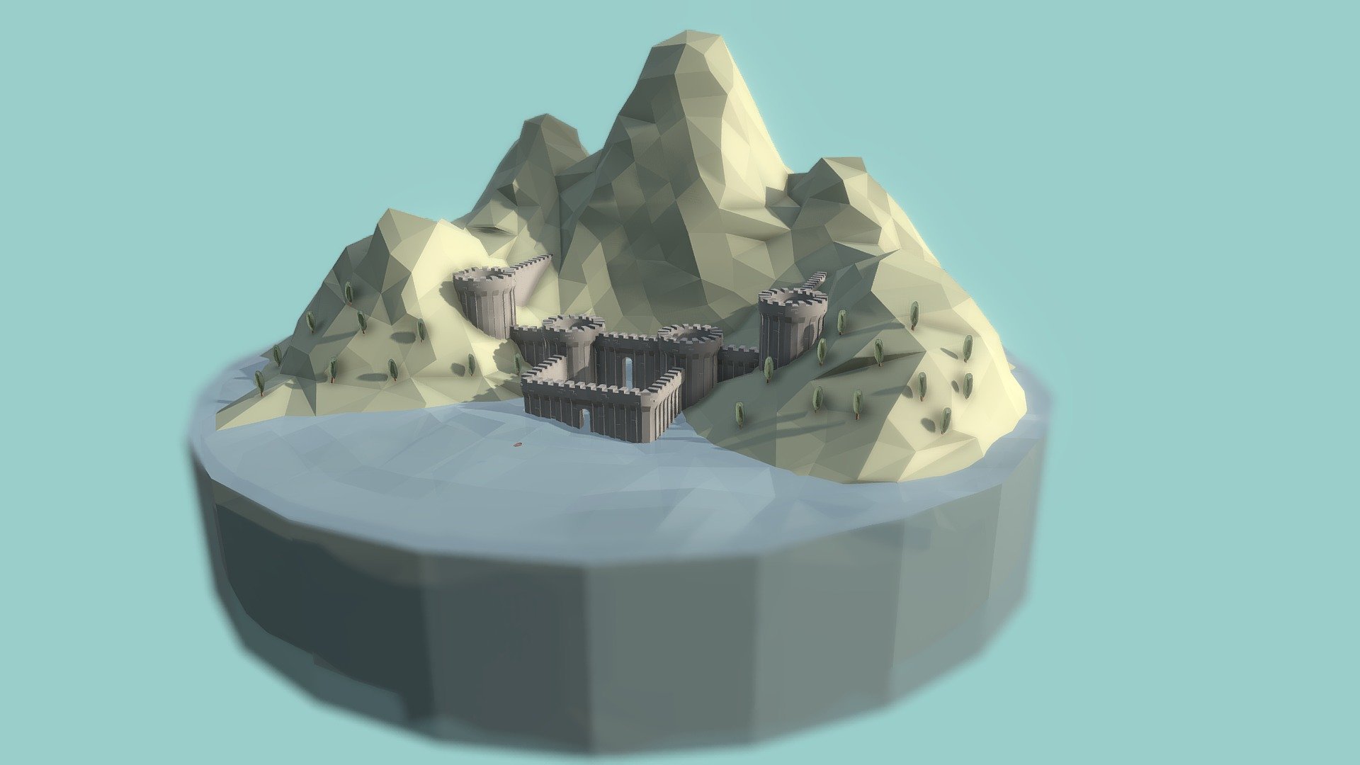 Low-Poly castle island - Download Free 3D model by Jacobic [8f70a22 ...
