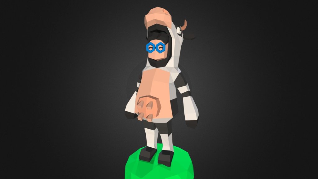 Nerd with a cow costume! - 3D model by ToxSam (@DanielGarciaAranda ...