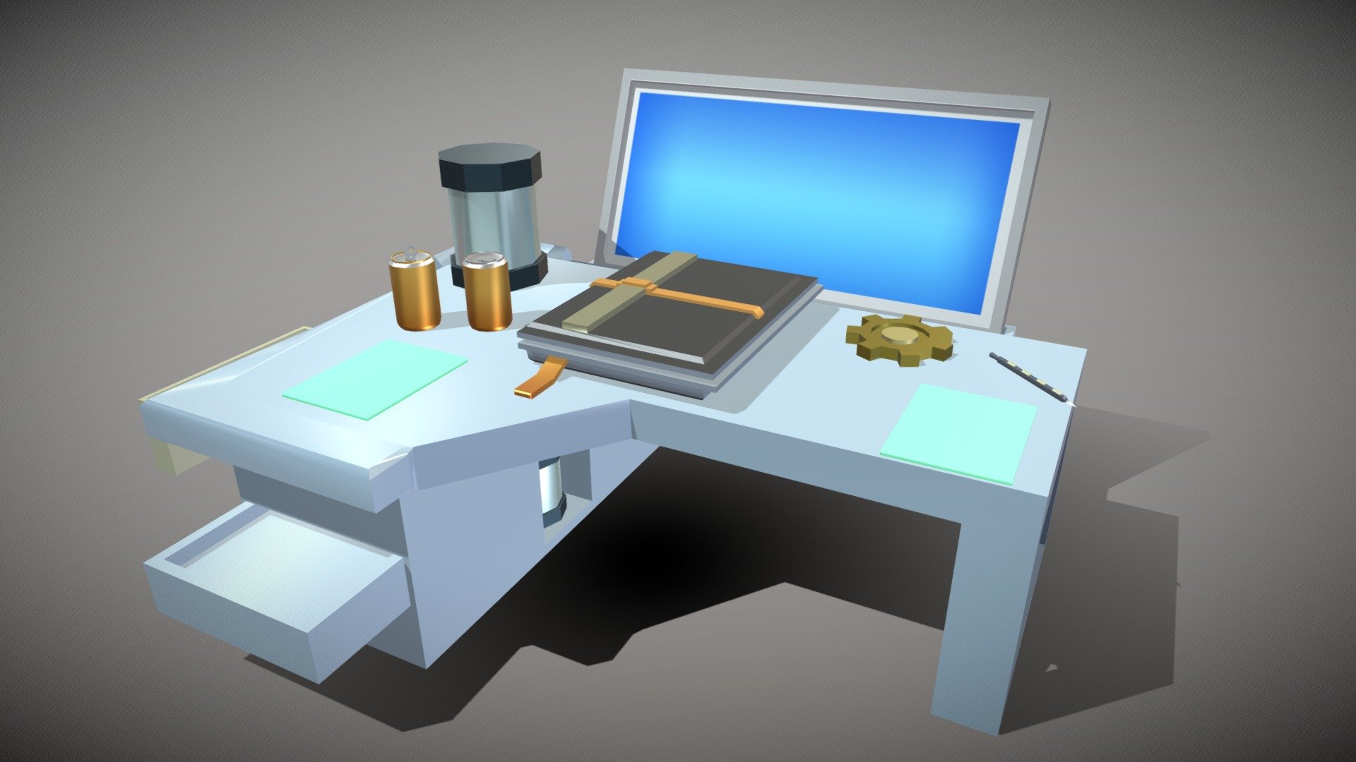 Desk Flat Colours WIP - Download Free 3D model by Lakin (@lakinrt ...