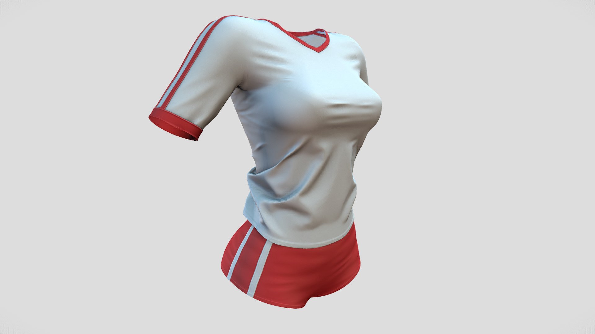 Female Sport Jersey Top And Shorts - Buy Royalty Free 3D model by 3dia ...