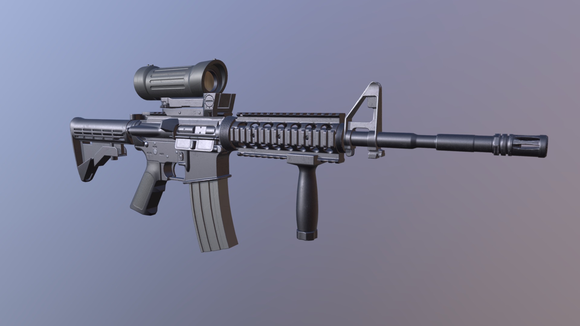 AR15 with C79 optic - 3D model by 3DSurf (@Bevel_Man) [8f7d3bc] - Sketchfab