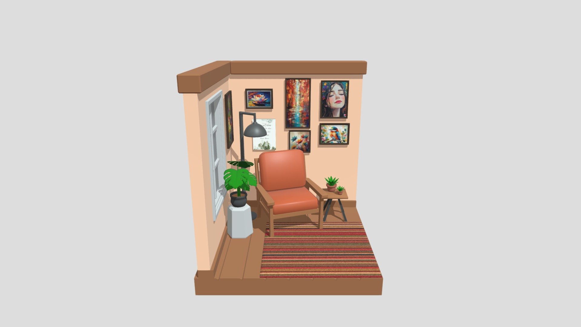 Corner Chair - 3D model by Kitty (@Quincy8) [8f89846] - Sketchfab