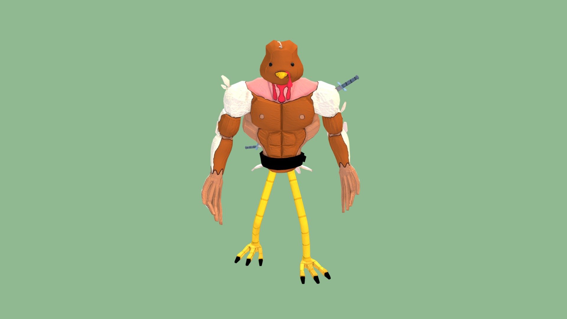 Muscle Turkey - Download Free 3D model by SteD (@SteD_Art) [8f9fc51 ...