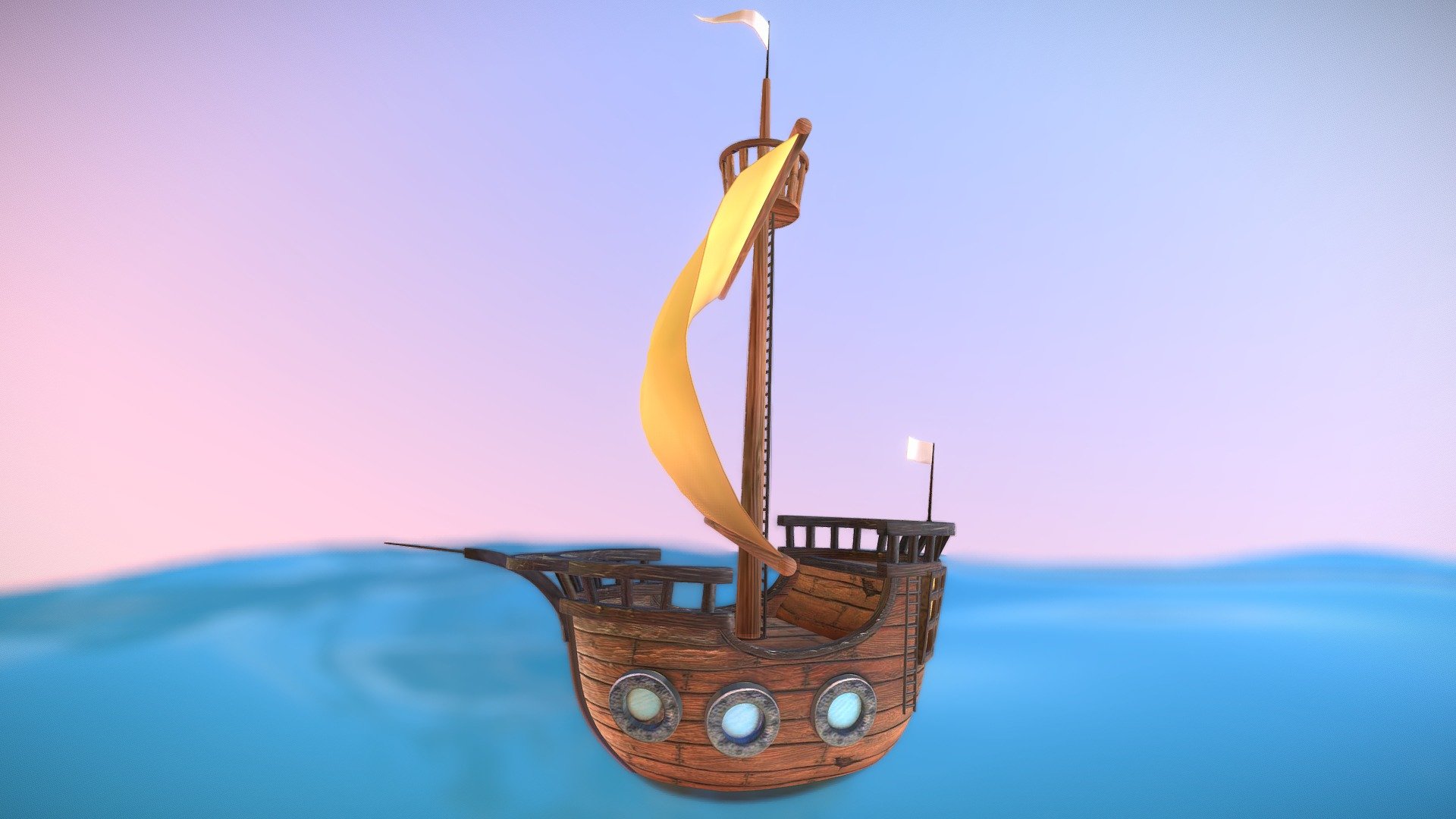 Tiny Pirate Ship V2 - Buy Royalty Free 3D model by 3Dee (@mellydeeis ...