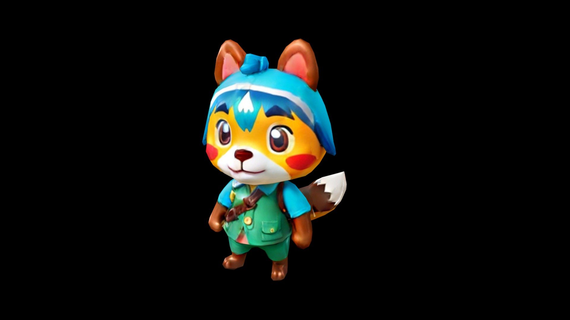 A 3D animal crossing character, a fox, is wearin - Download Free 3D ...