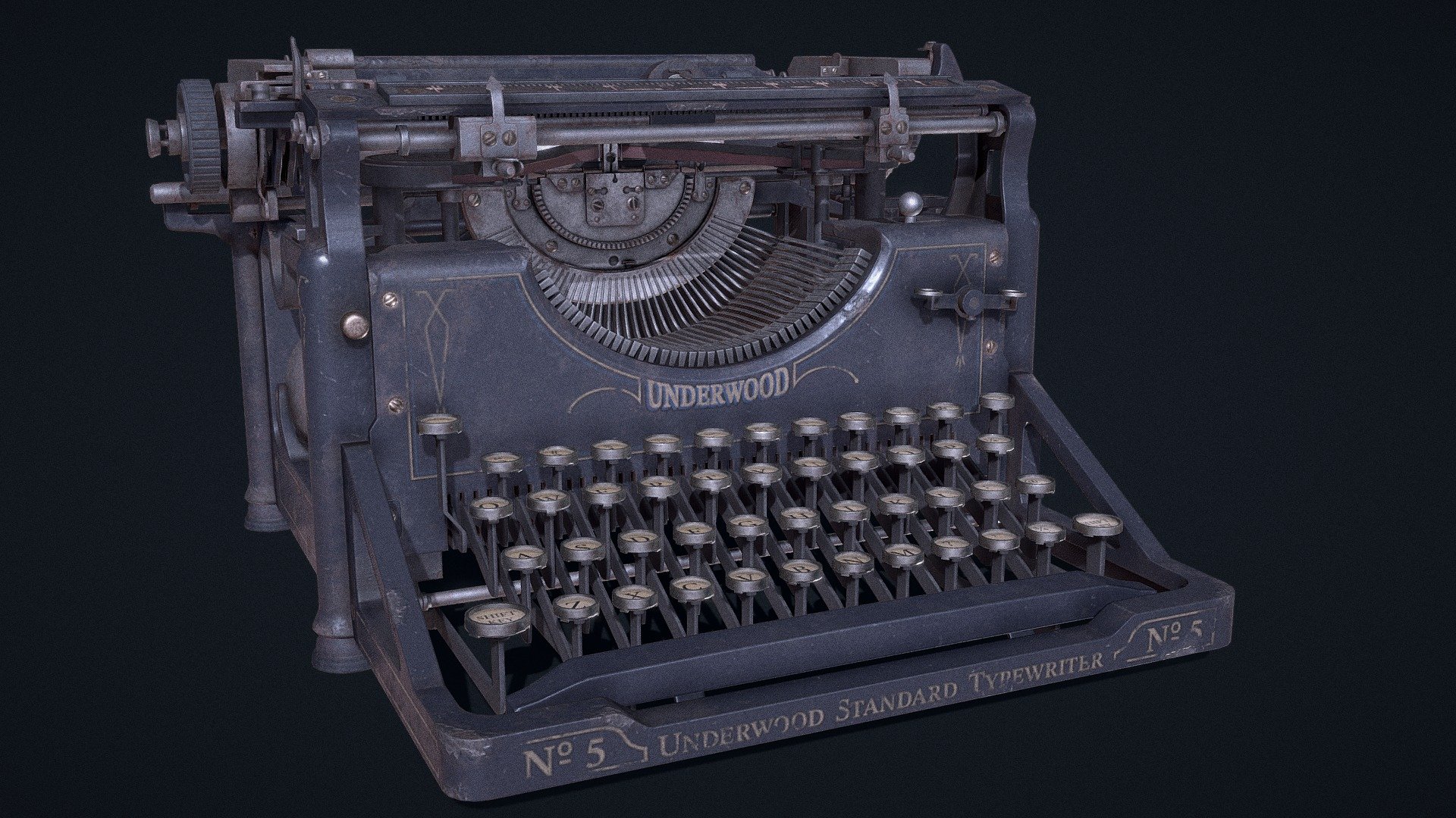 Typewriter Underwood No.5 - 3D model by Nazareno_rojas [8fb1f62 ...