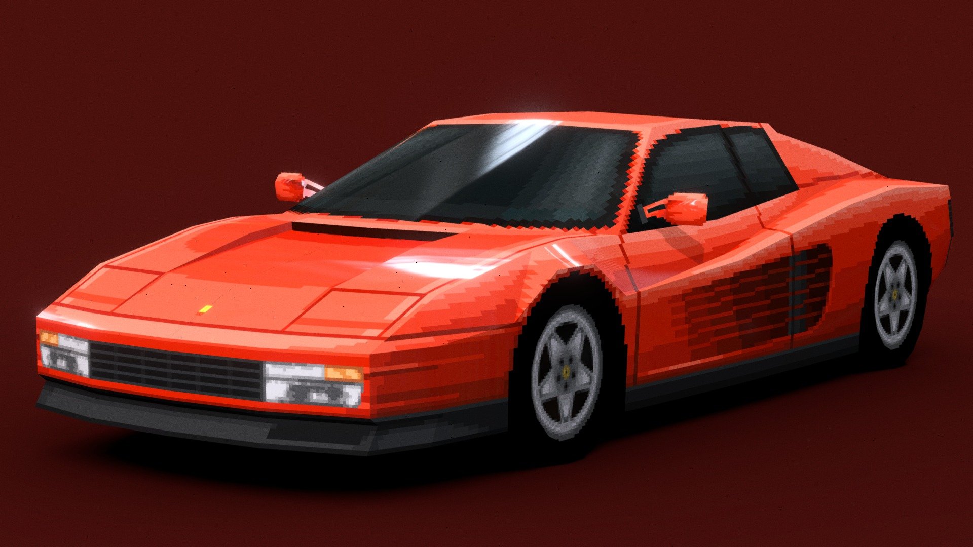 Ferrari Testarossa (PS1 Low-poly) - 3D model by Evgeniy (@evgeniyy ...
