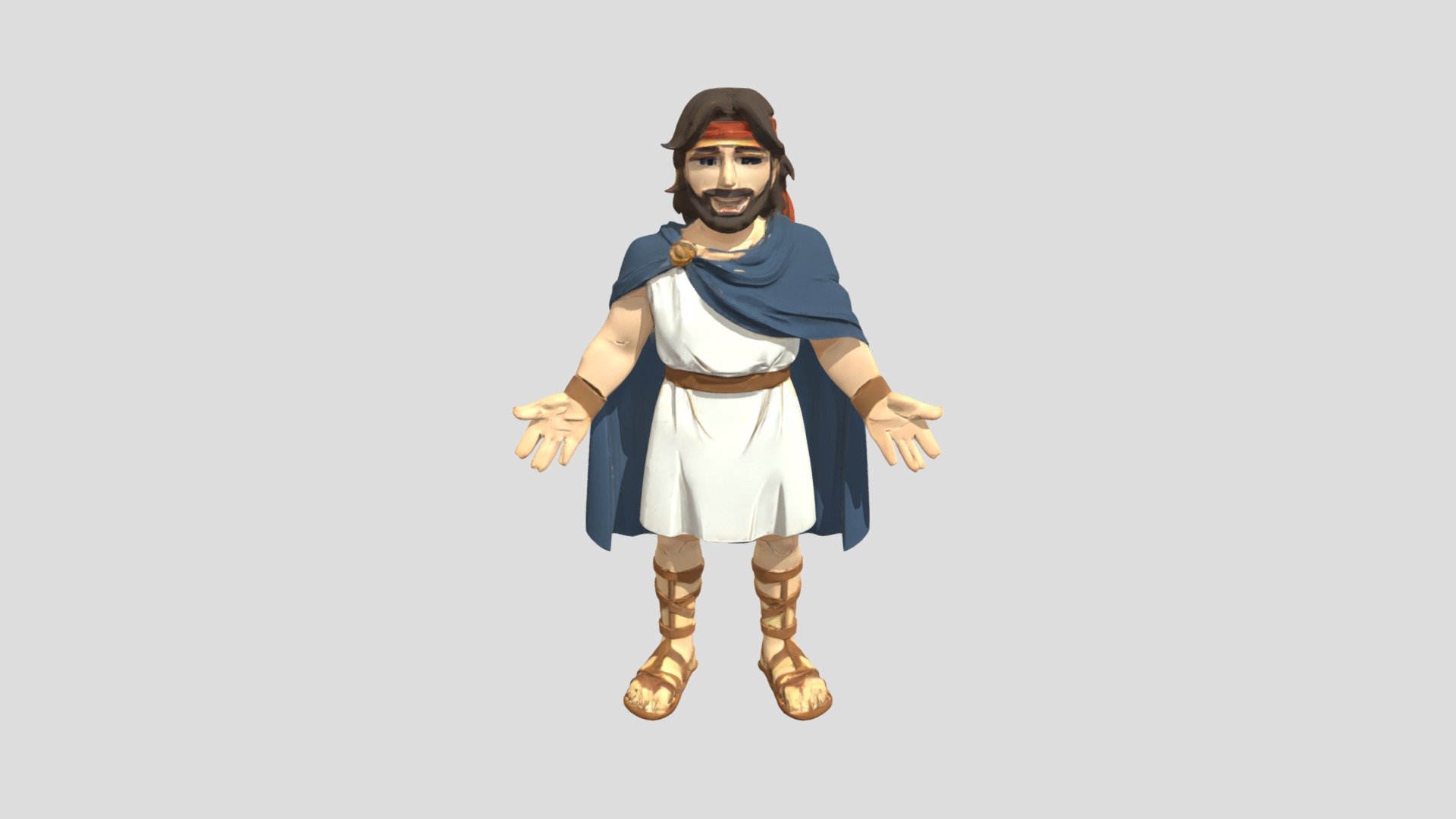 smiling ancient Greek man in tunic - 3D model by sanjuancity25 [8fbe7e1 ...