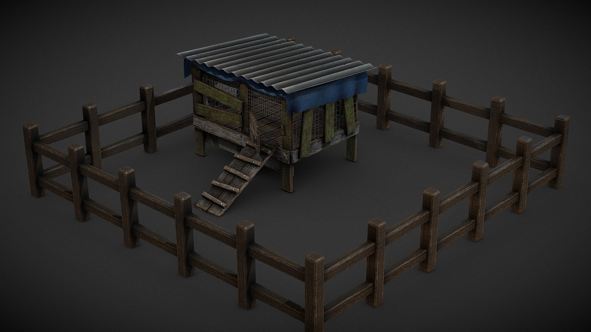 Chicken Coop - 3D model by Shedmon [8fbedef] - Sketchfab