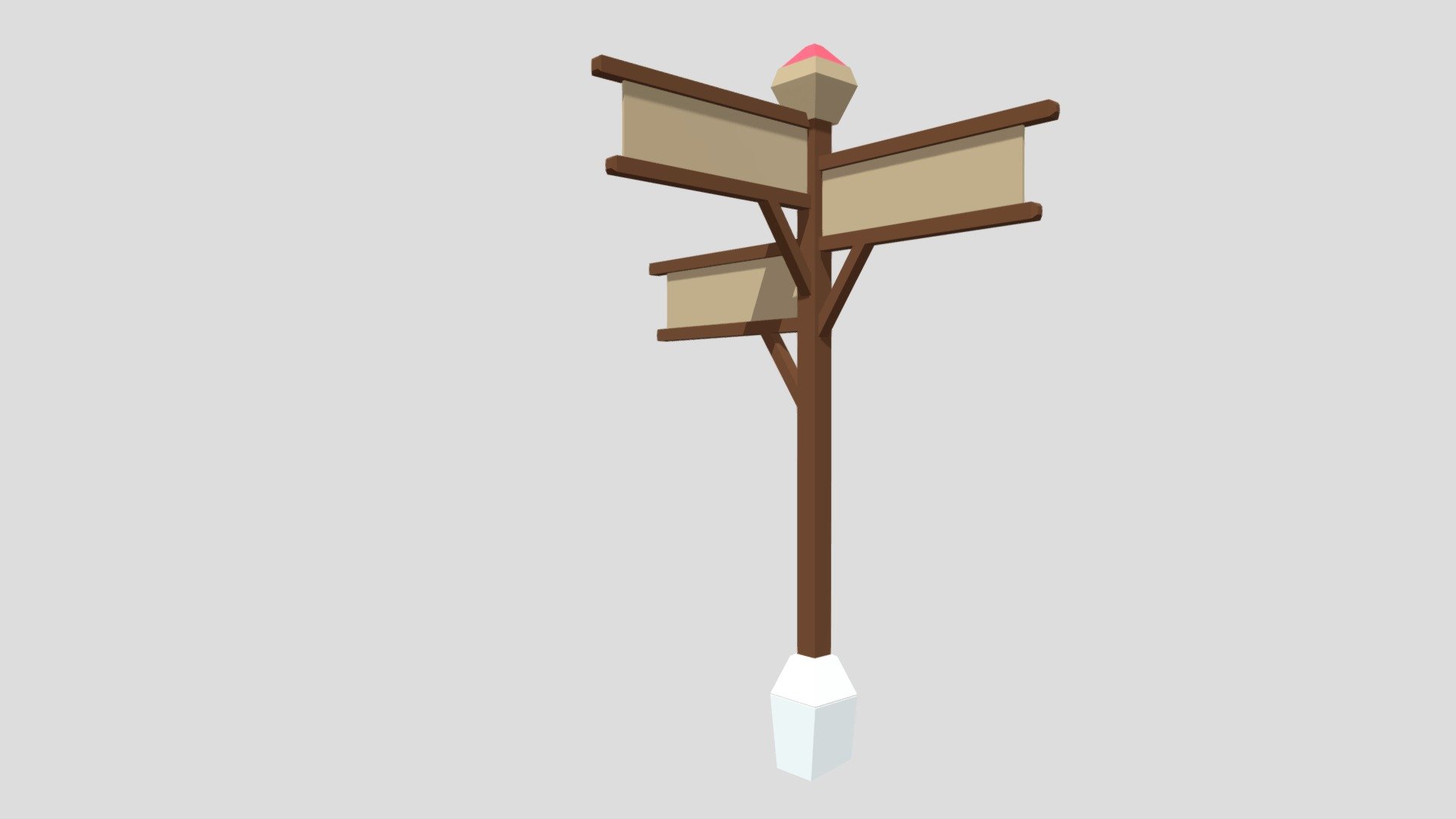 Low Poly Signpost - 3D model by karasu416 [8fc2207] - Sketchfab