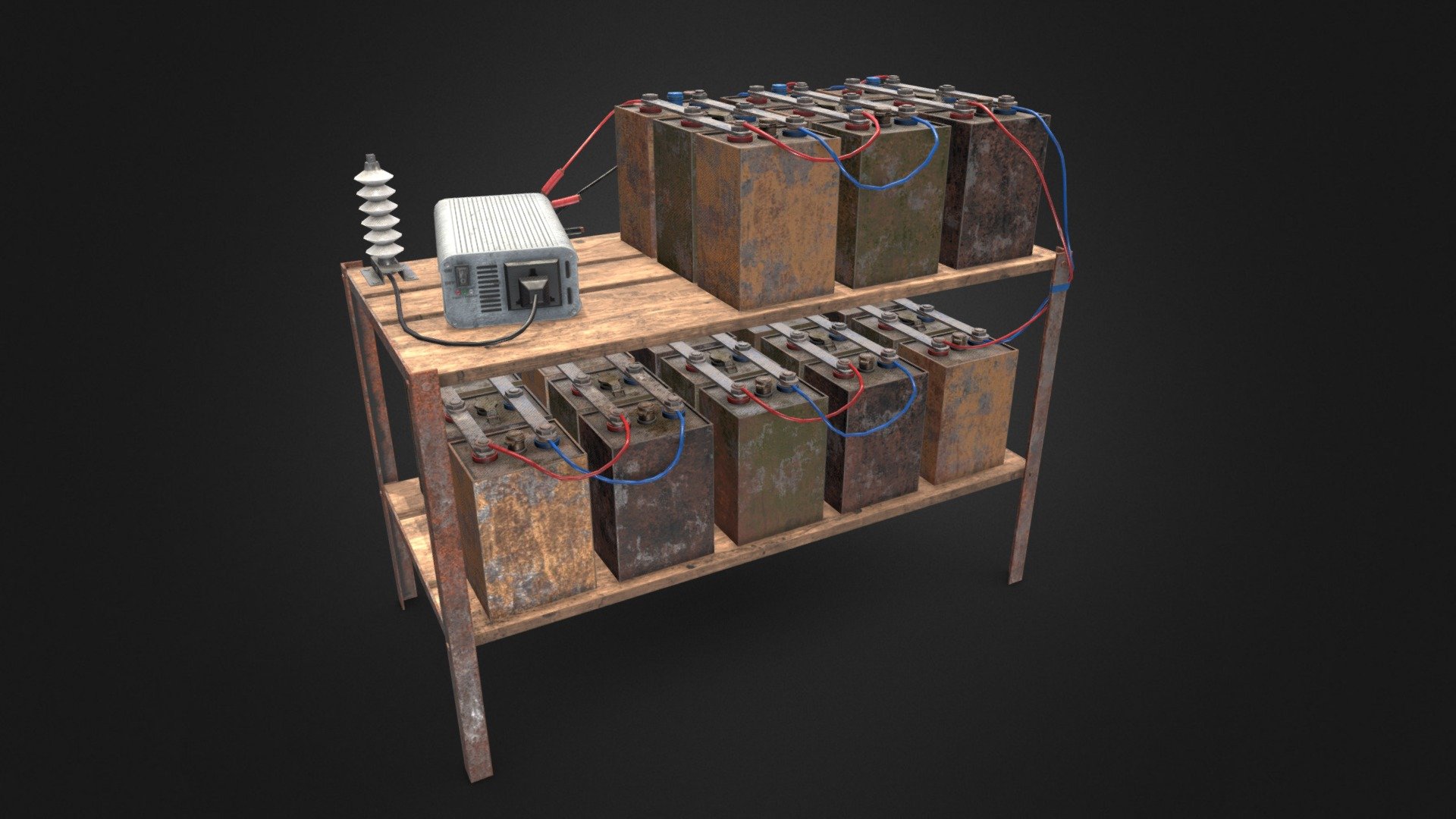 Handmade battery bank - 3D model by knockcg [8fc2a6e] - Sketchfab