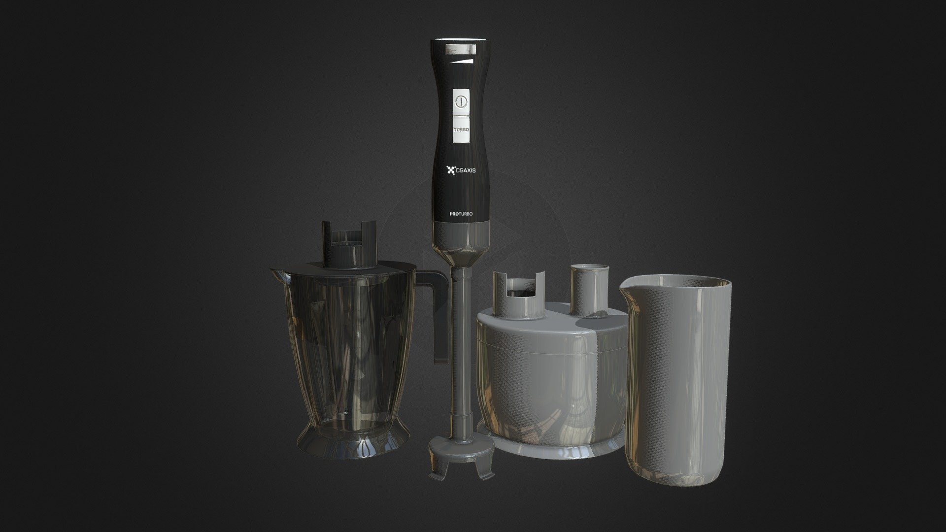 Immersion Blender with accessories - Buy Royalty Free 3D model by ...