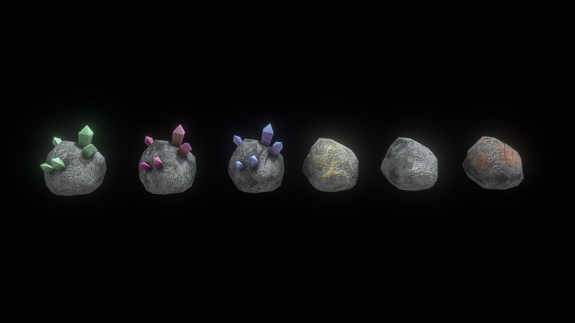Low Poly Ores and Crystals - Buy Royalty Free 3D model by CanHacioglu ...