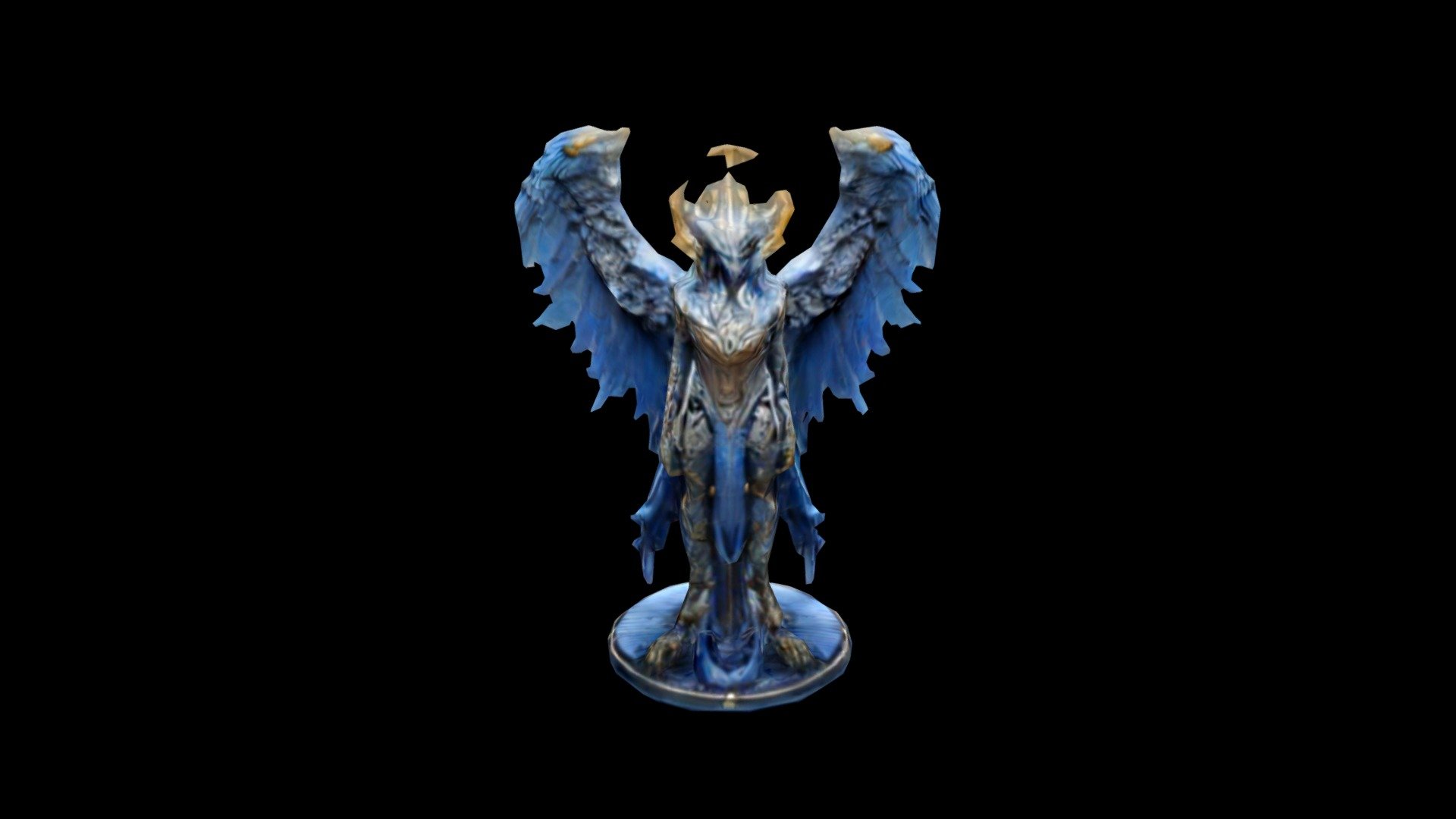 a statue of a winged creature with a letter t - Download Free 3D model ...