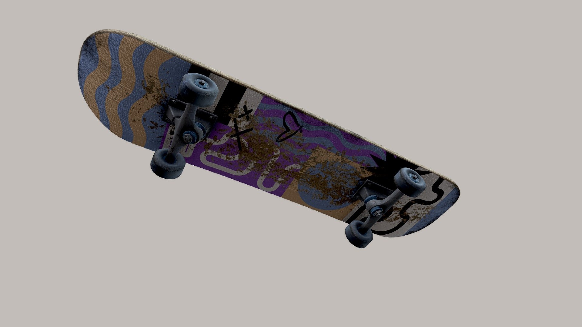 Skateboard Texture Art Assignment - 3D model by chloewhybrow [8fd82be] - Sketchfab