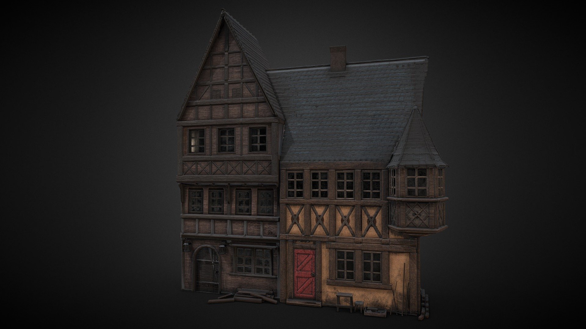 Hamlet Facade Right - Download Free 3D model by Lee Johansson (@lee ...