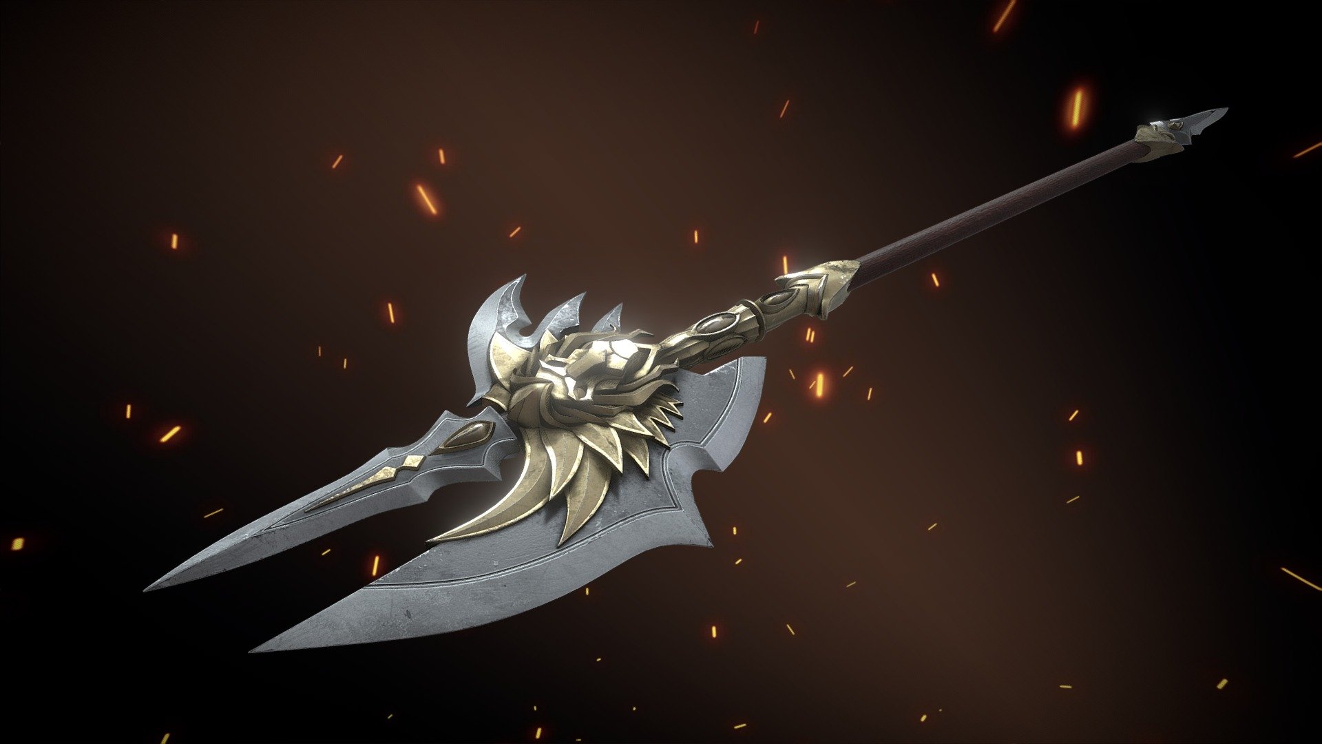 Lion warhead Halberd Free - Download Free 3D model by Art_workshop ...