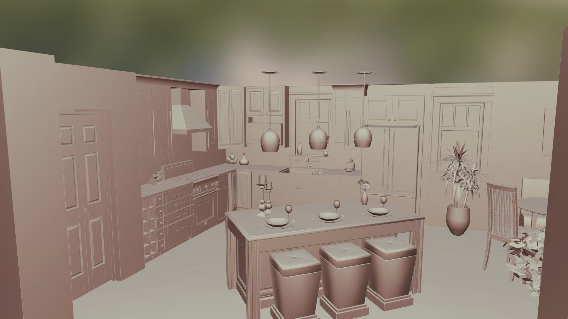 Kitchen Model - 3D model by hollyfuston [8fe2f82] - Sketchfab