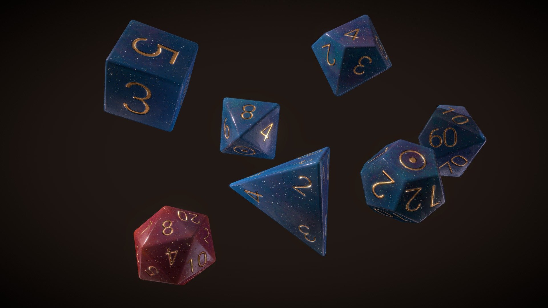 Roleplaying Dice - 3D model by austeja [8fec71a] - Sketchfab