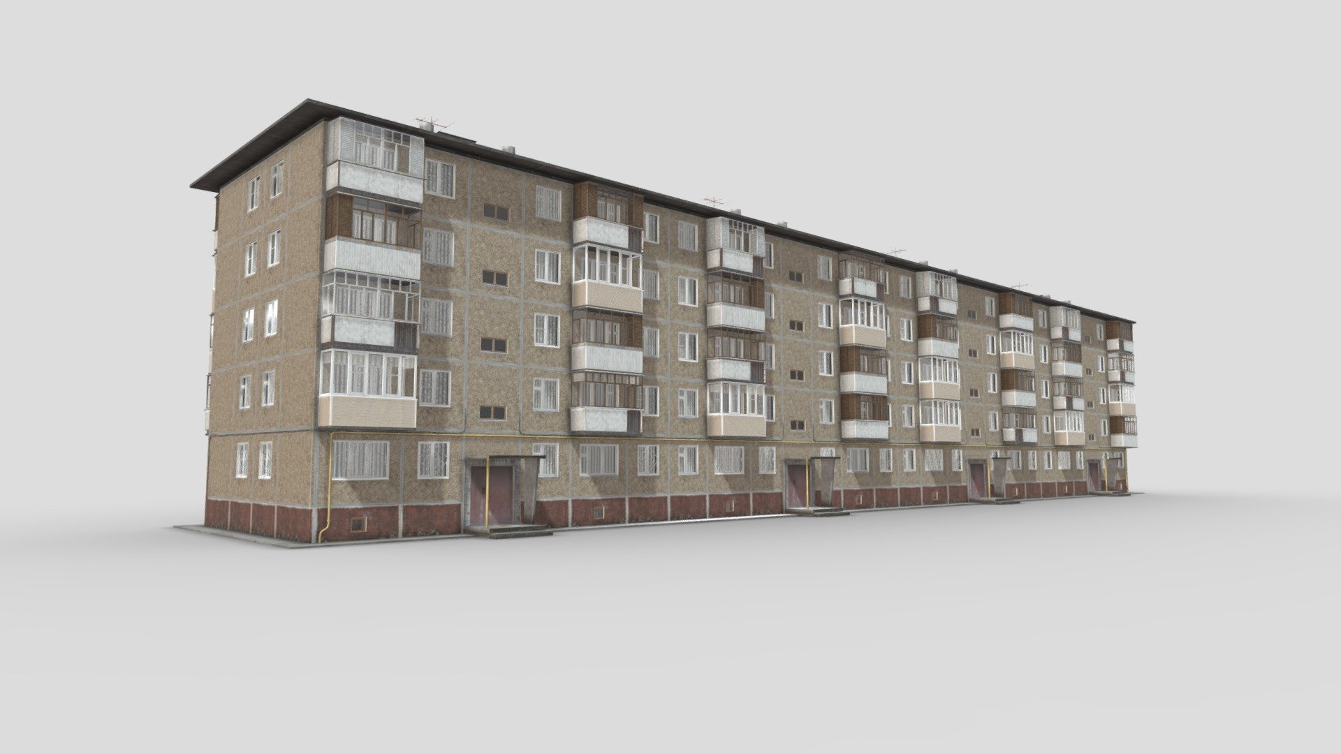 Panel house, series I-464A USSR - 3D model by Sashaha (@sashaha1082 ...