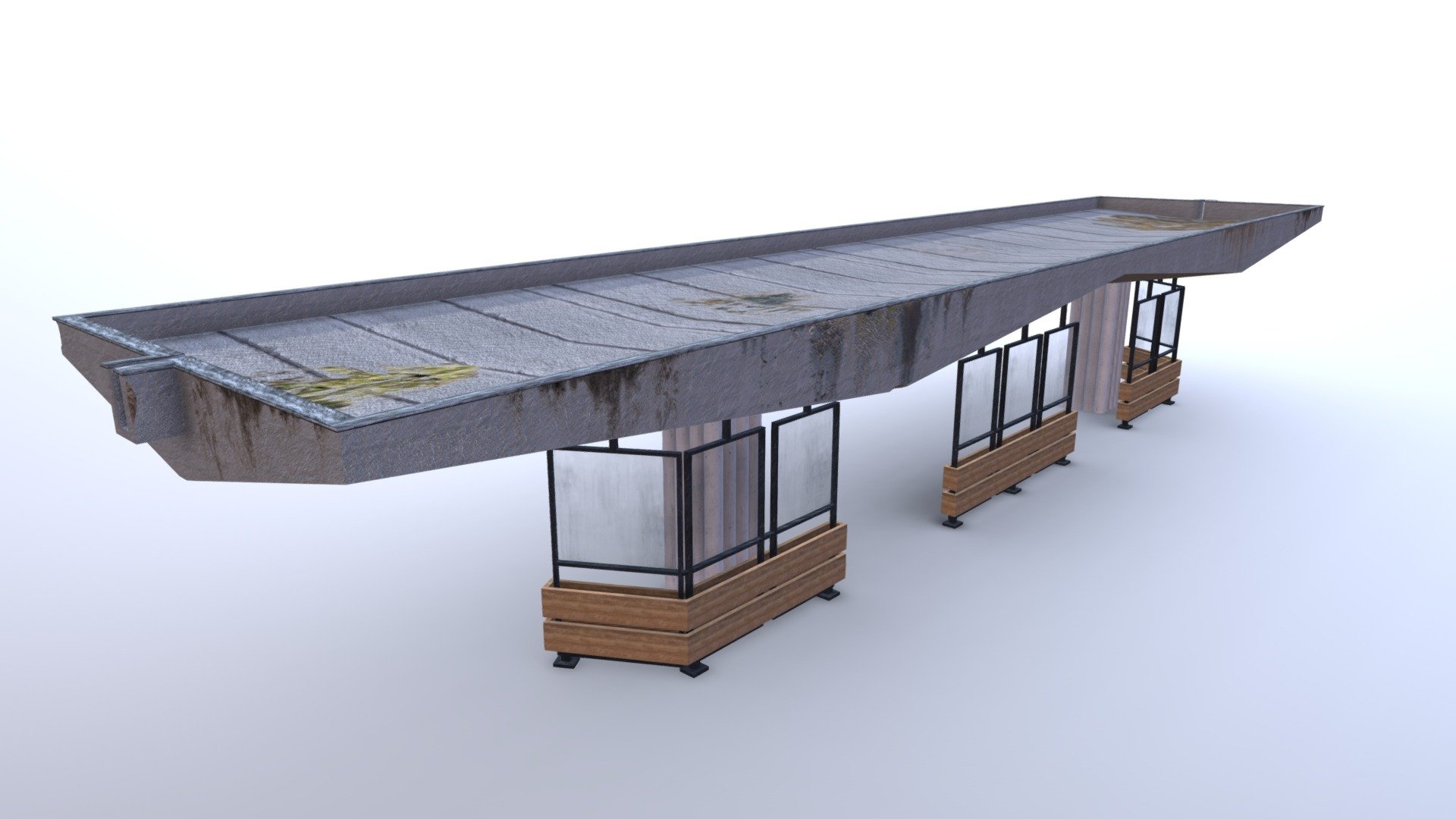 Soviet Monumental Large Bus Stop - 3D model by leon017 [8ff0cd4 ...