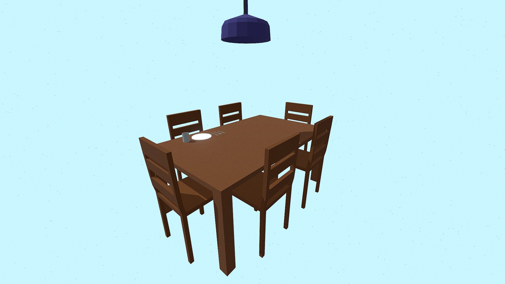 Simple Low Poly Dining Set - Download Free 3D model by Dun (@DundeeA ...