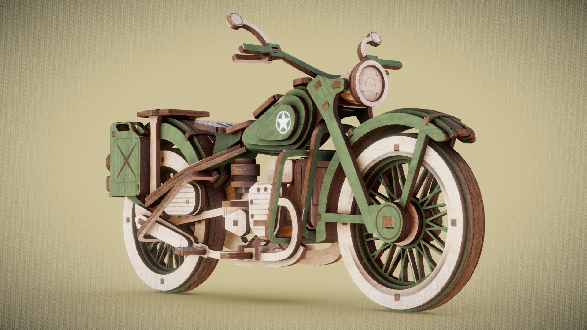 wooden motorcycle - Buy Royalty Free 3D model by spartan3465 [8ff4572 ...