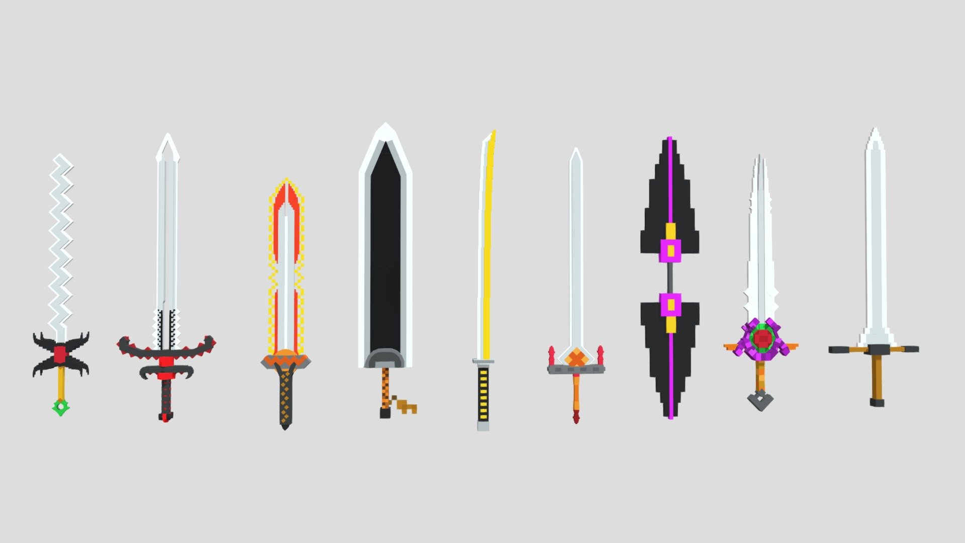 Custom Sword Sets - 3D model by Kitten23 [900032f] - Sketchfab