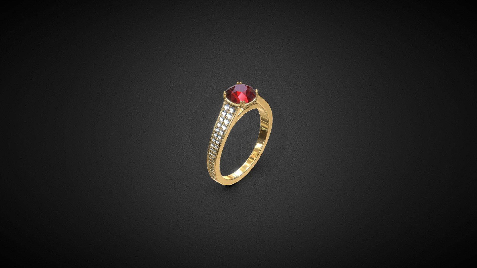 Silver Ruby engagement ring 1 - 3D model by Yann Wissang (@yannoch) [9002c6e] - Sketchfab