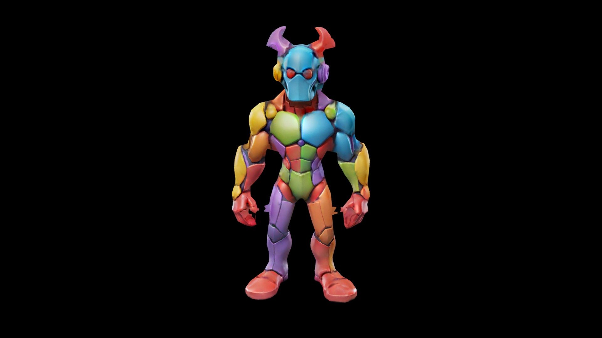 A colorful action figure with a horned helmet an - Download Free 3D ...
