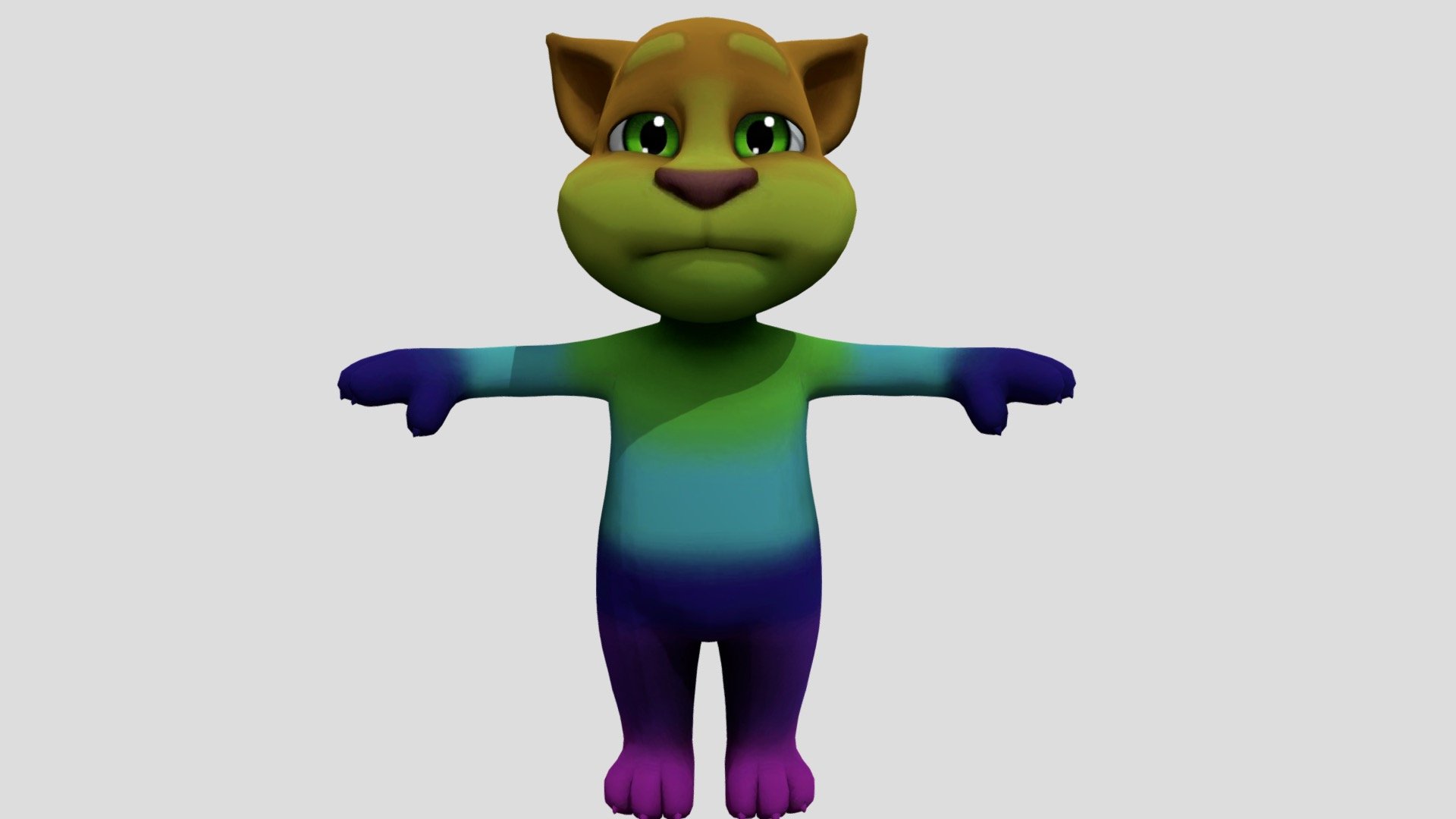 My Talking Tom 2 Tom Adult Rainbow Fur - Download Free 3D model by bethann1980 [9006d45] - Sketchfab