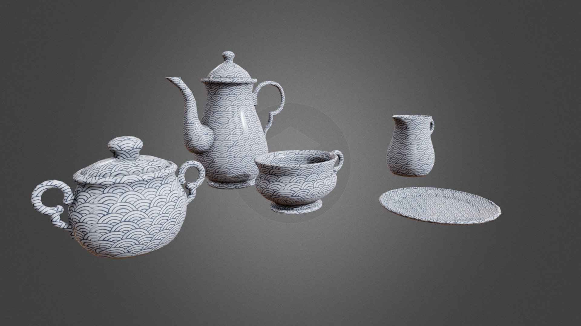 Tea Set - Download Free 3D model by ryankentpaule [900b014] - Sketchfab
