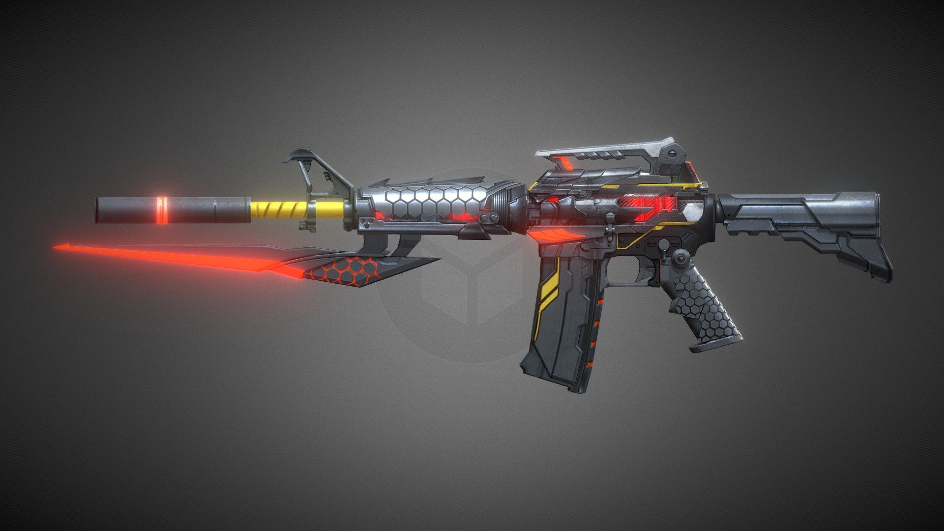 CrossFirre's M4A1 Red Rifle Beast - 3D model by AlxDemento [900bfc6 ...