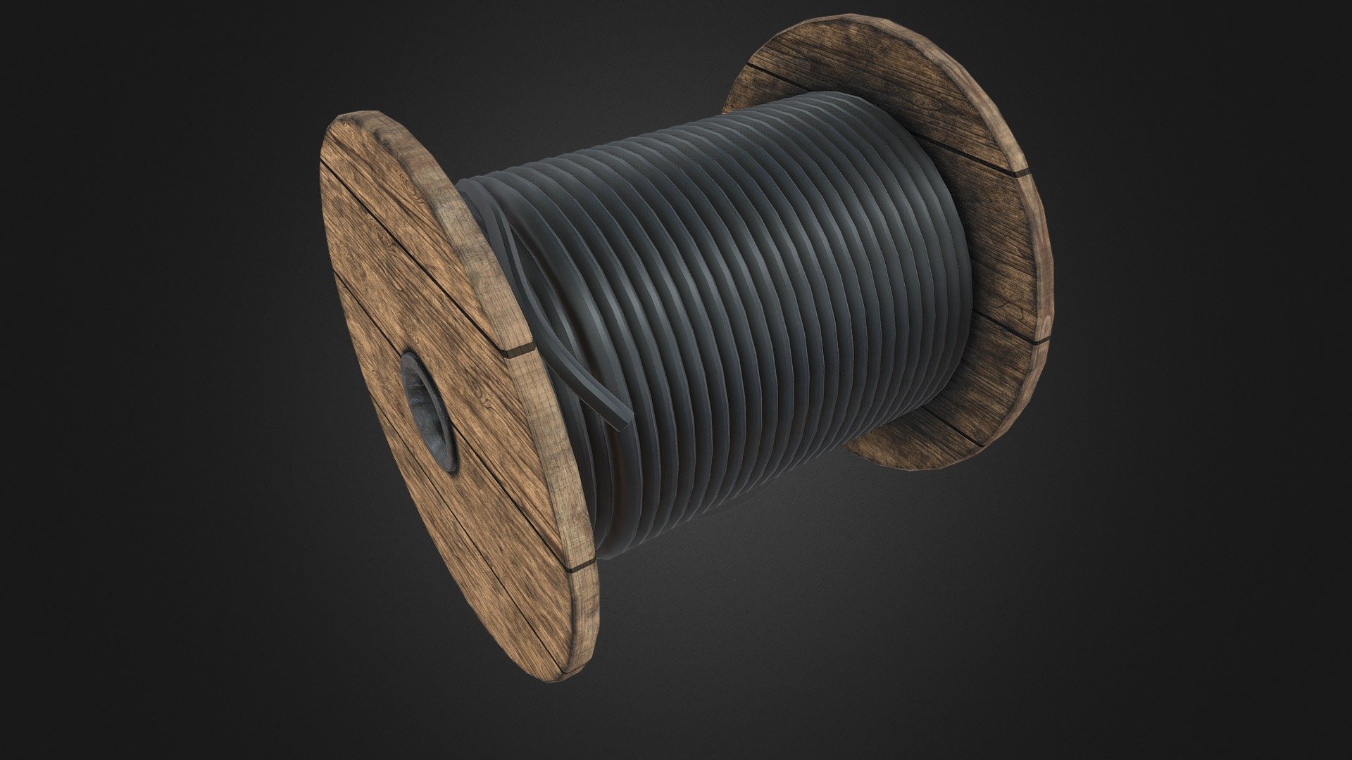 Wooden Cable Drum - Download Free 3D model by Aparicio Silva 3D ...