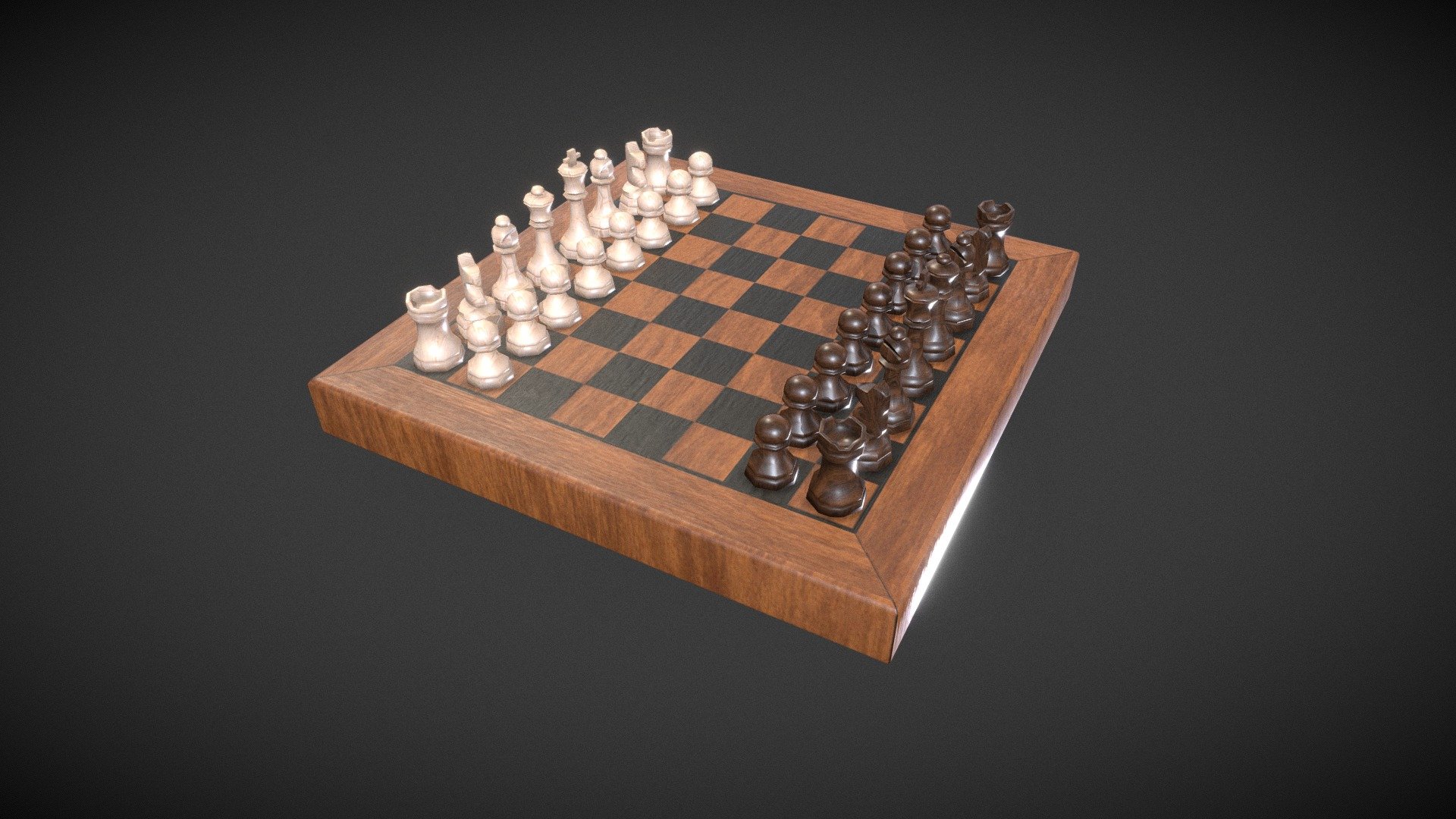 Wooden Chess Set - Download Free 3D model by cmzw [90151fb] - Sketchfab