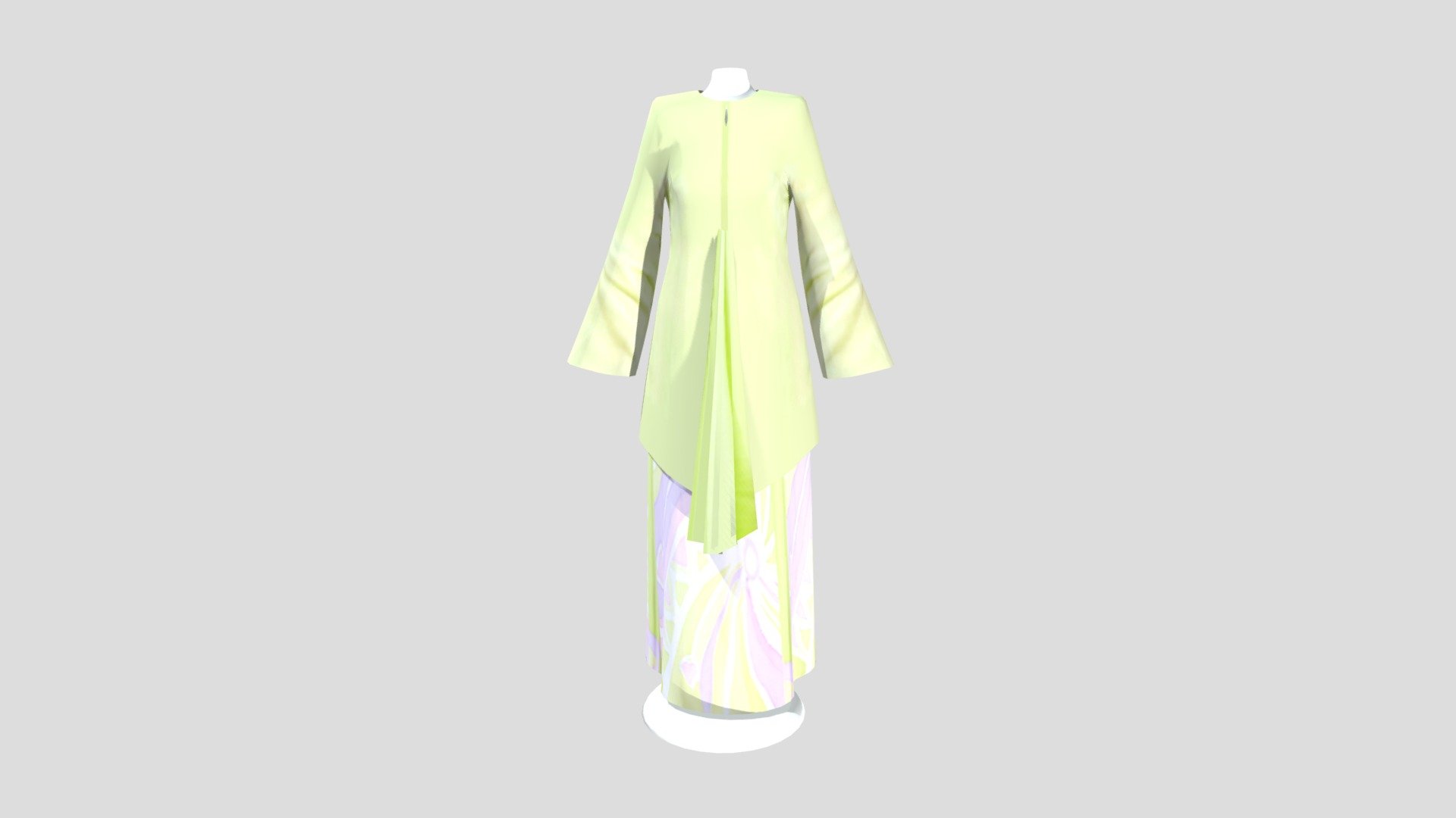 Kebaya Moden Kain Kapas - Download Free 3D model by eeelabvisual ...