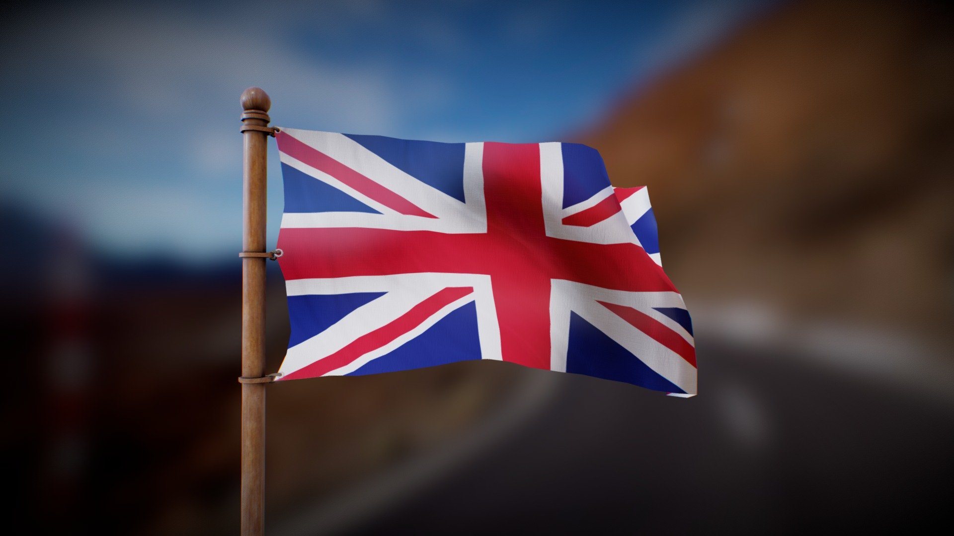 United Kingdom Flag - Wind Animated Loop - Buy Royalty Free 3D model by ...