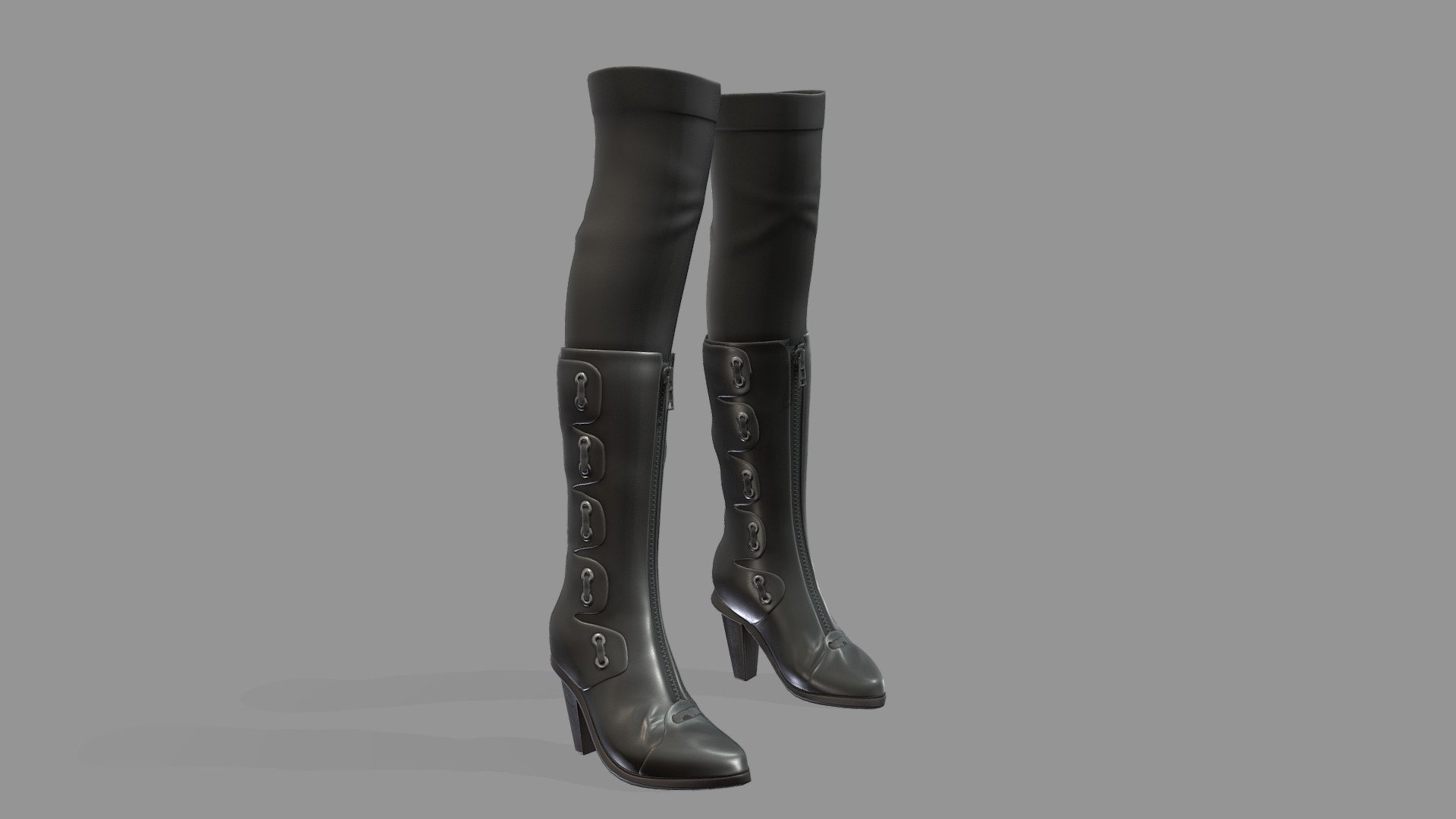 Female High Heel Calf Bloots With Thigh Socks - Buy Royalty Free 3D ...