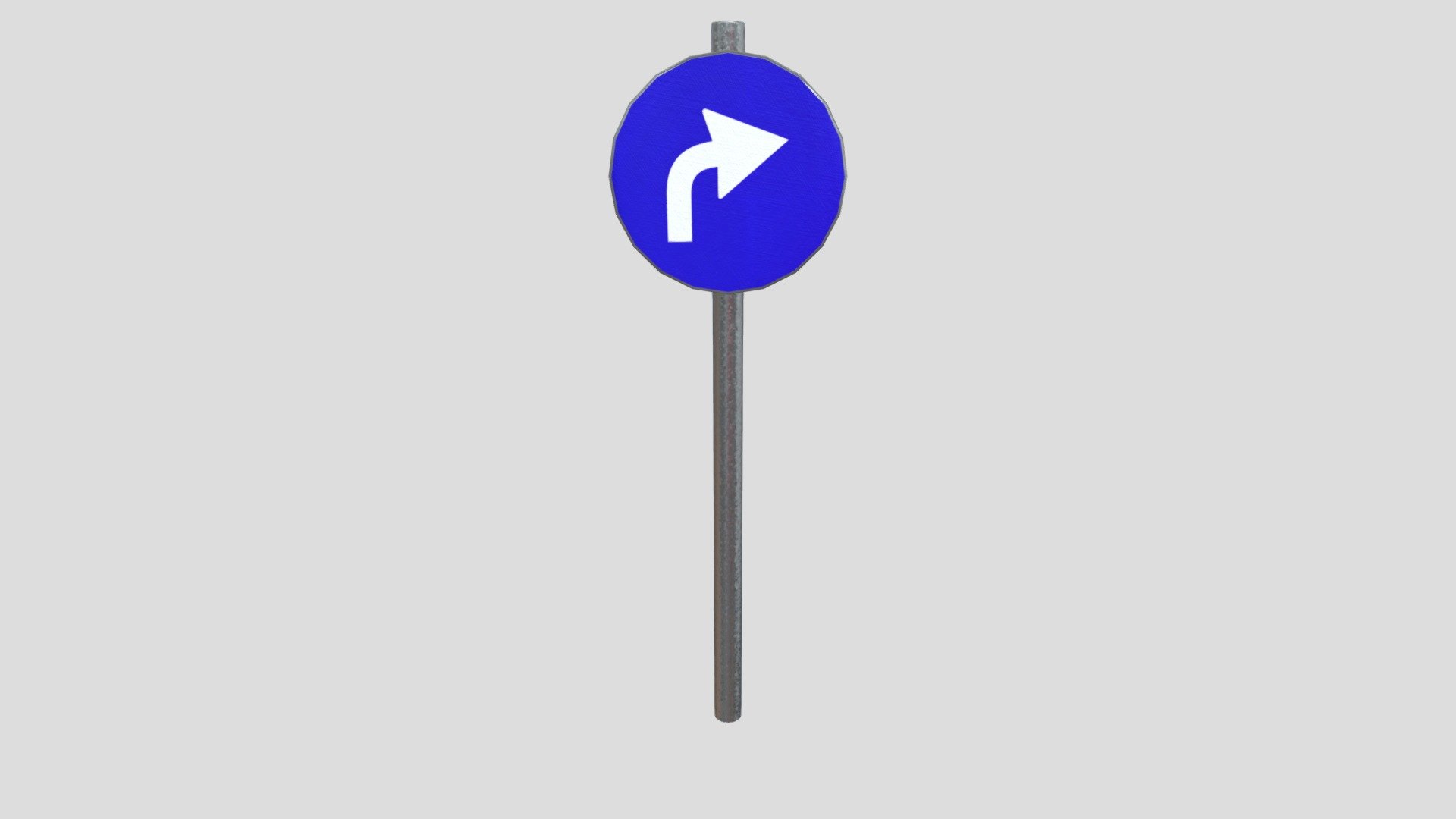 Forward Right Mandatory Direction Sign Traffic - Download Free 3D model ...