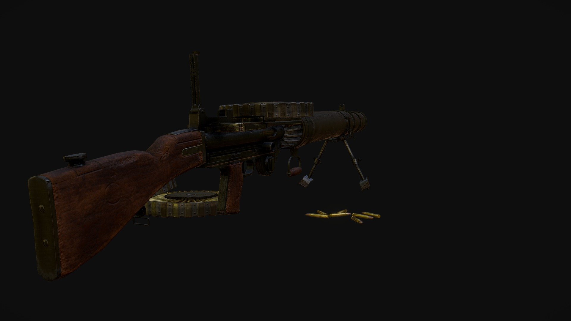 Lewis Gun WWI PBR - 3D model by Bram Delaey (@bram.delaey) [902c366 ...