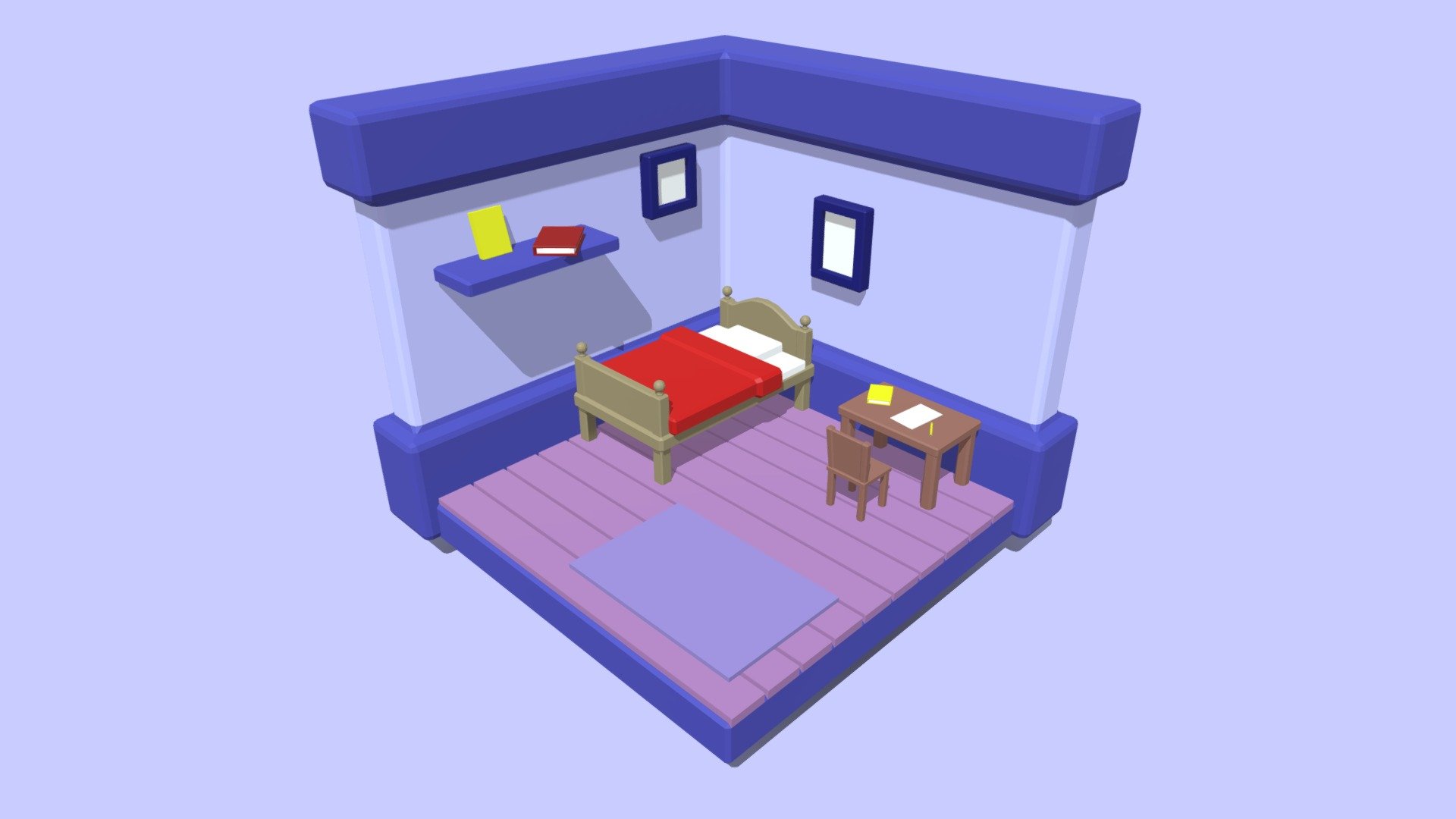 Low Poly Room - 3D model by MiguelFua [90387ce] - Sketchfab
