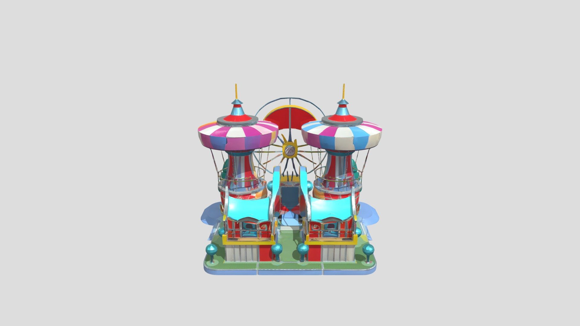 colorful amusement park model - Download Free 3D model by klrxyz ...