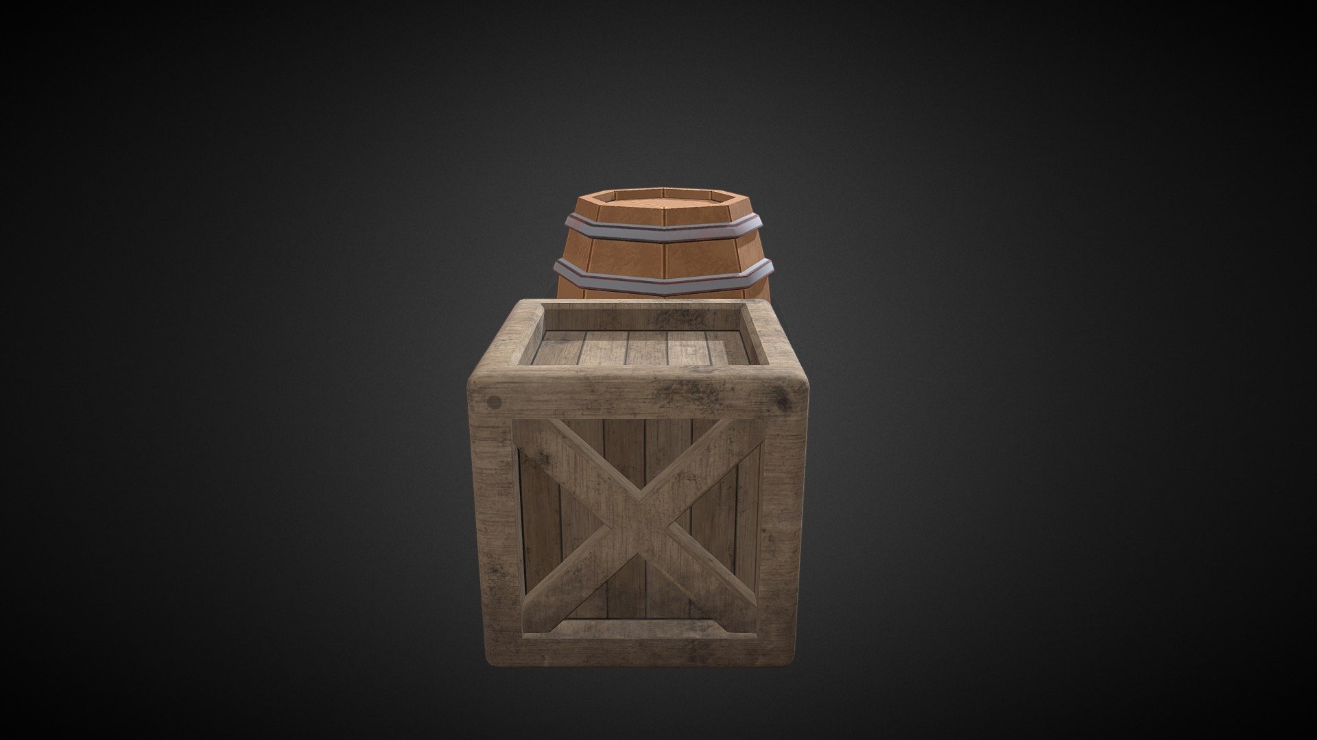 wooden_crate and wooden_barrel - 3D model by satendra69 [903df27 ...