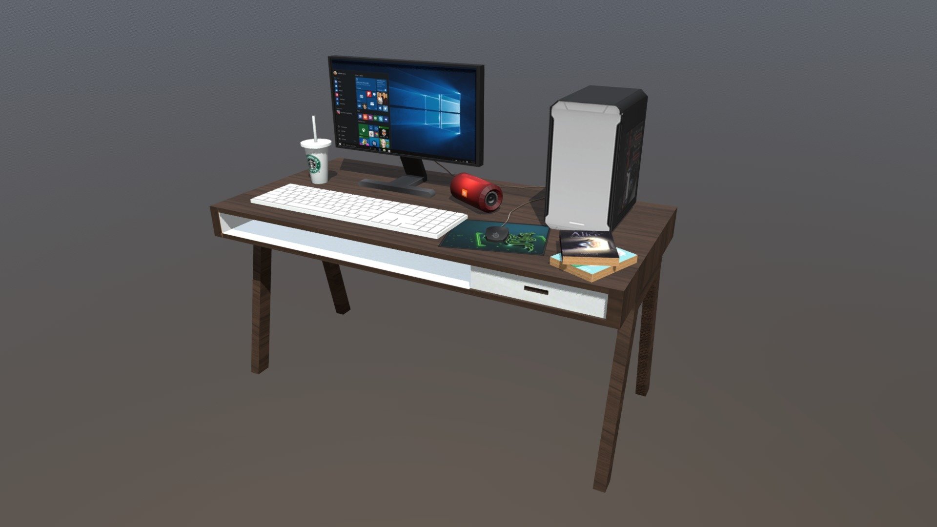 Computer Desk - 3D model by Bell.Angsirikul [904247b] - Sketchfab