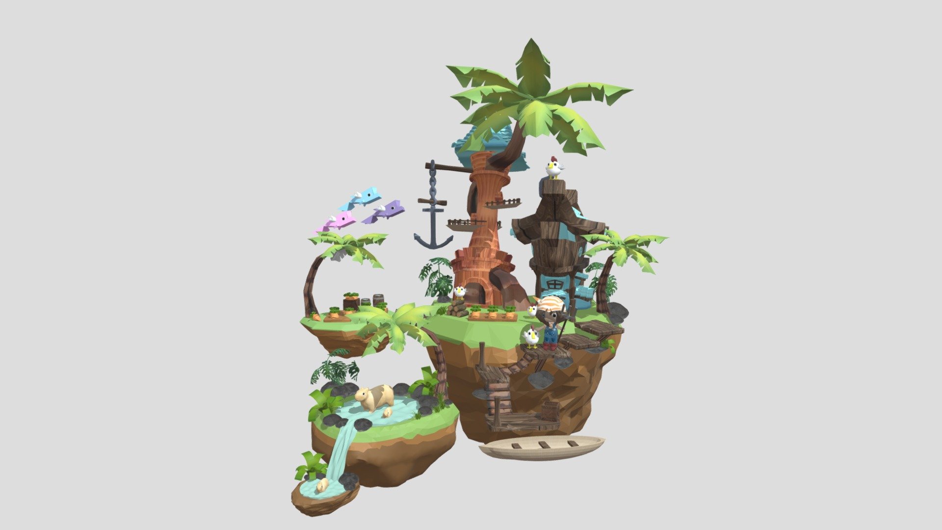 Final Project: Pirate Farm with chonky animal - 3D model by builuiju007 ...