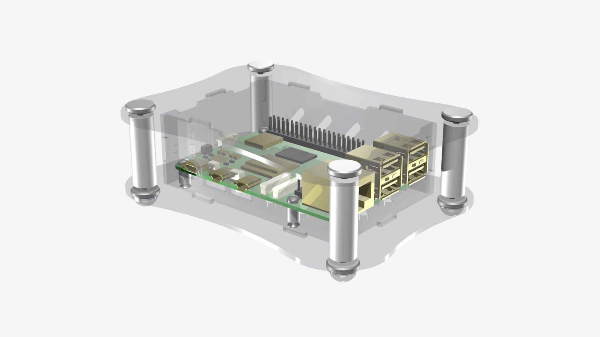 Raspberry Pi 5 アクリルケース - RPA-5-1 (基板付) - 3D model by TAKACHI in japan (@wangweitakachi) [9064495 ...