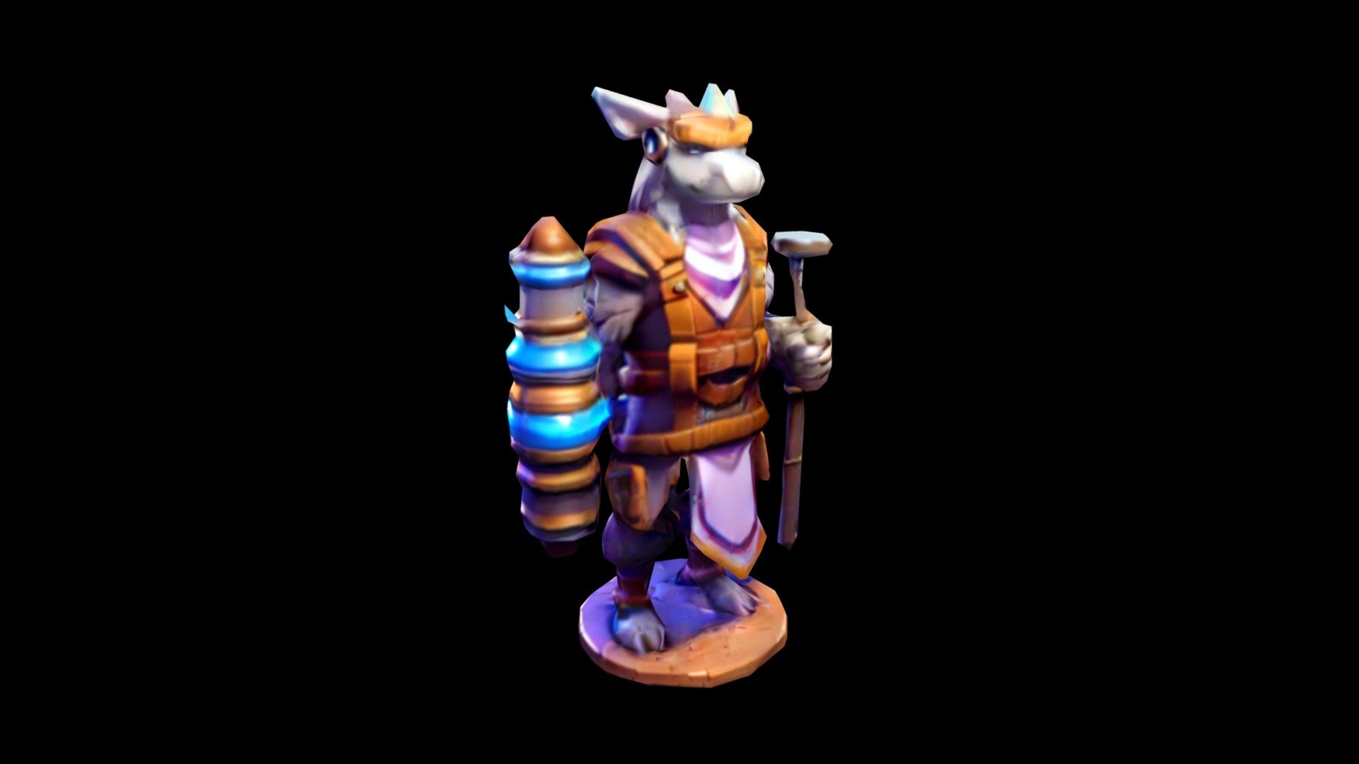 a statue of a rabbit holding a torch - Download Free 3D model by klrxyz ...