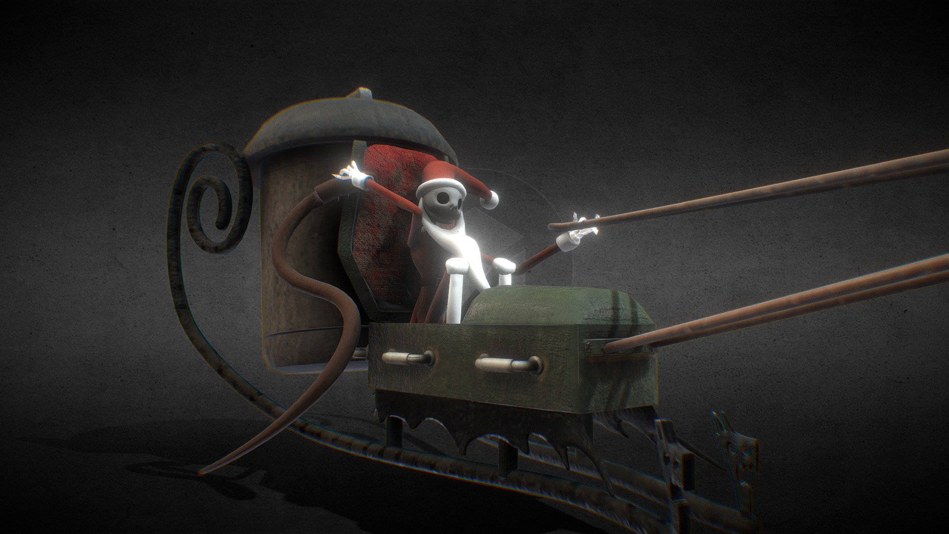 jack skellington on the sleigh - Buy Royalty Free 3D model by mister ...